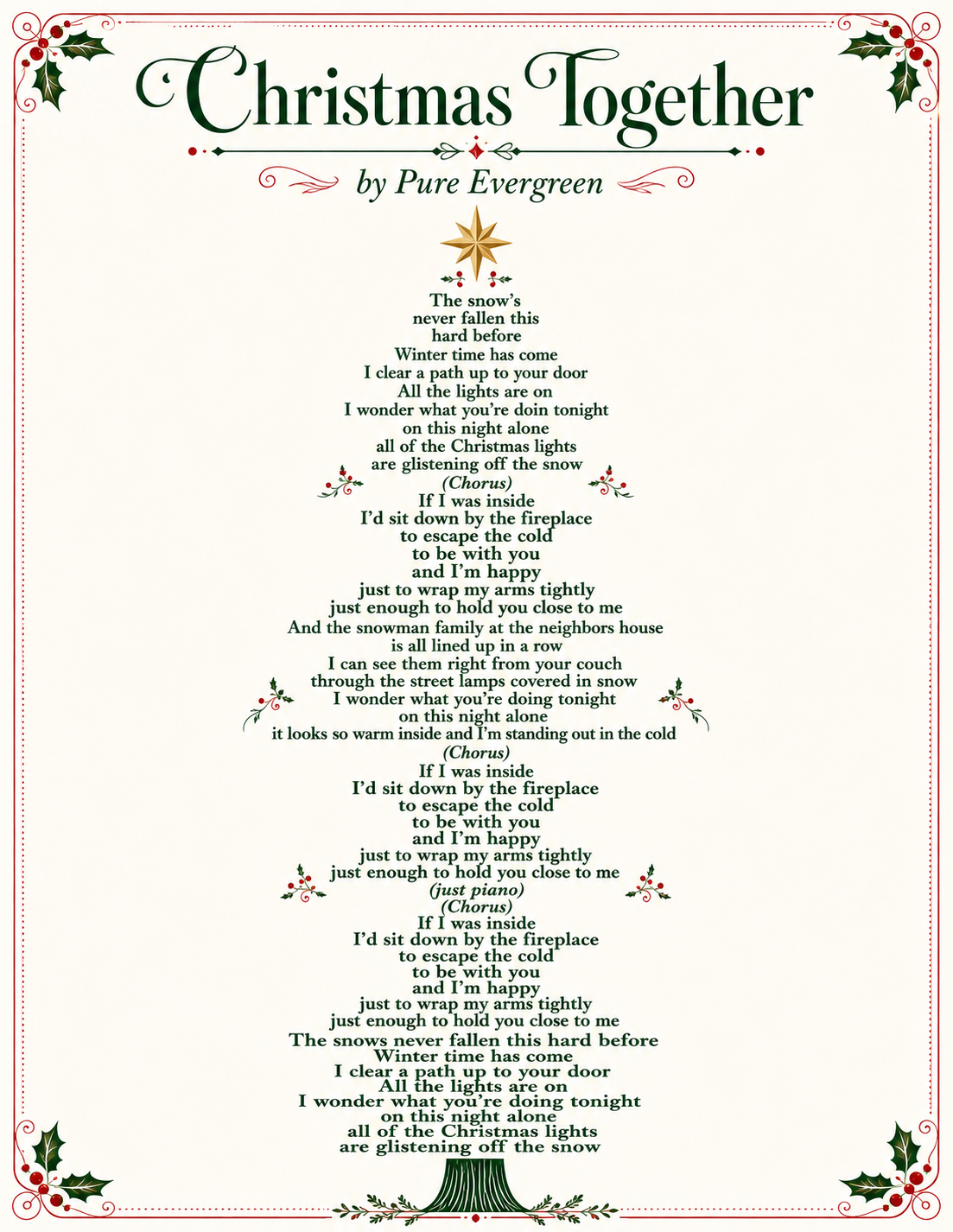 Christmas song lyrics in the shape of a Christmas tree? – Coffee & a ...